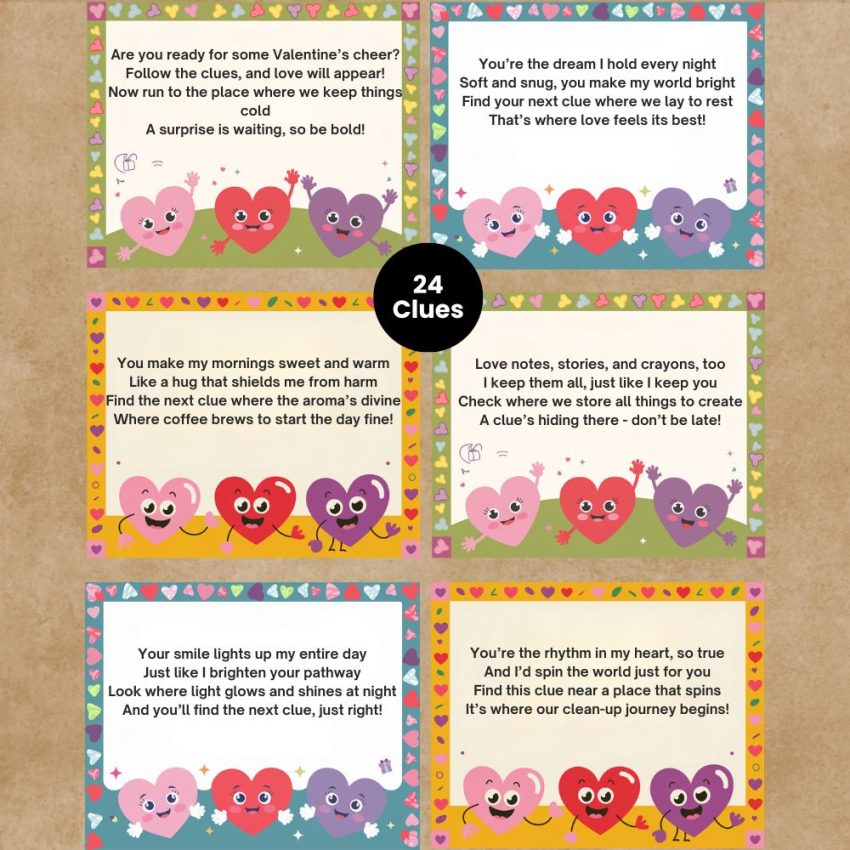 Cute Valentine Day Treasure Hunt Printable for Kids and Preschoolers ...