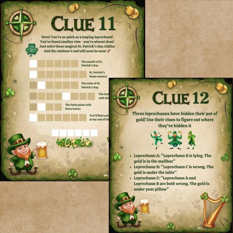 St. Patrick's Day Scavenger Hunt Printable for Kids - 12 Educational ...