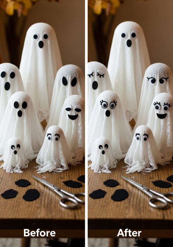 6 Easy Steps: DIY Cheesecloth Ghosts for Halloween Party