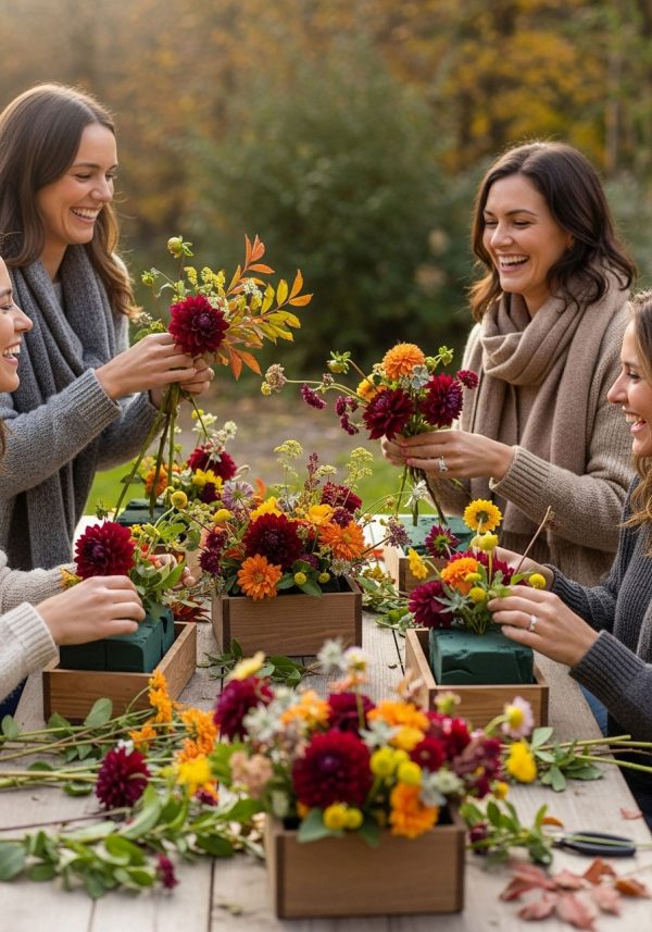 How to Host a Fall Ladies Lunch with Flower Arranging