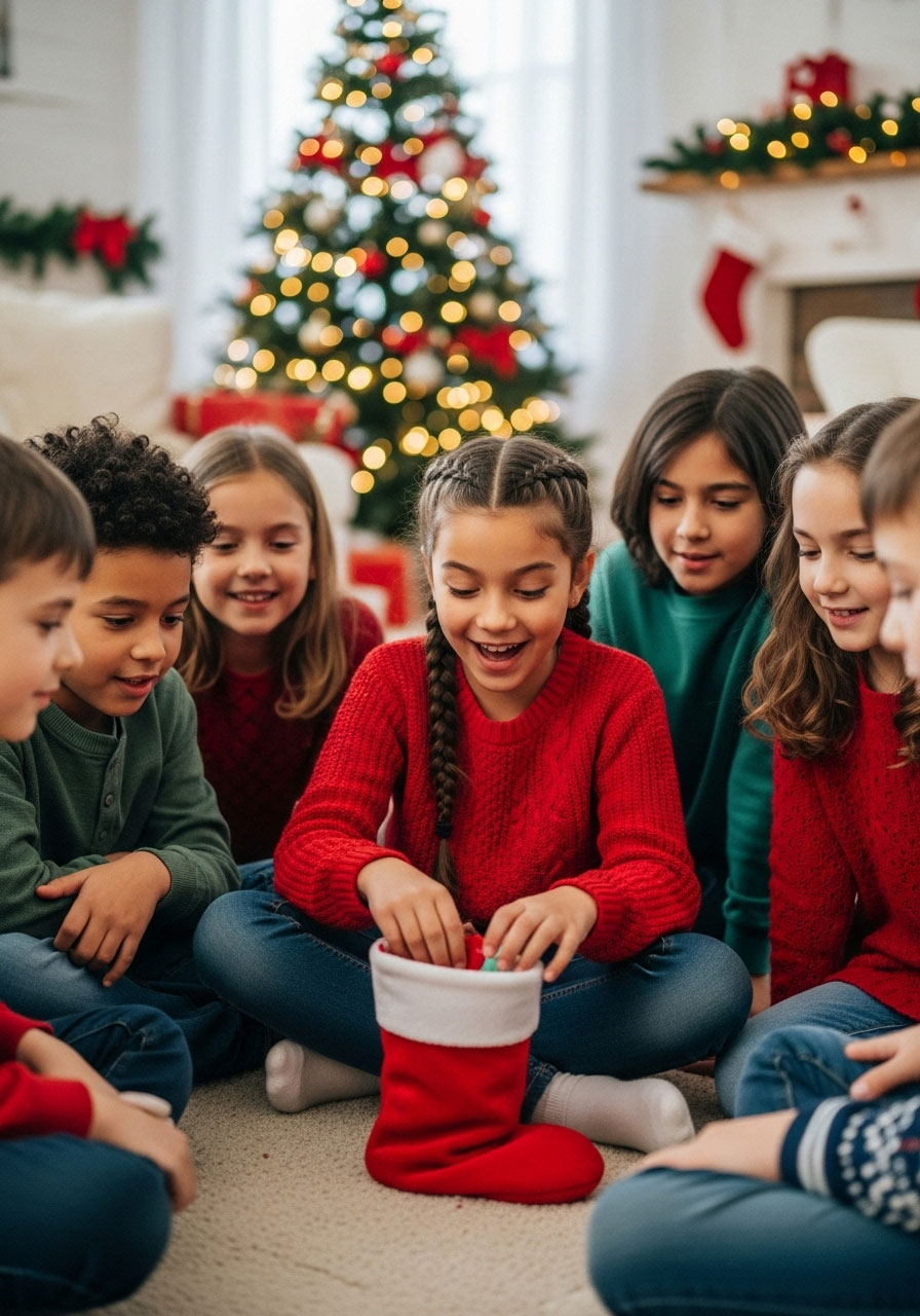 Mystery Christmas Stockings Game for Kids