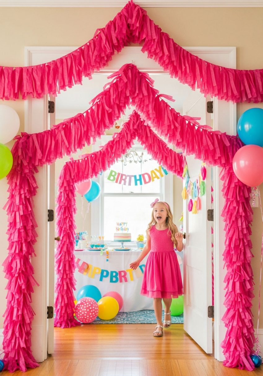 DIY Fringed Tissue Paper Garland Tutorial | Easy Party Decor