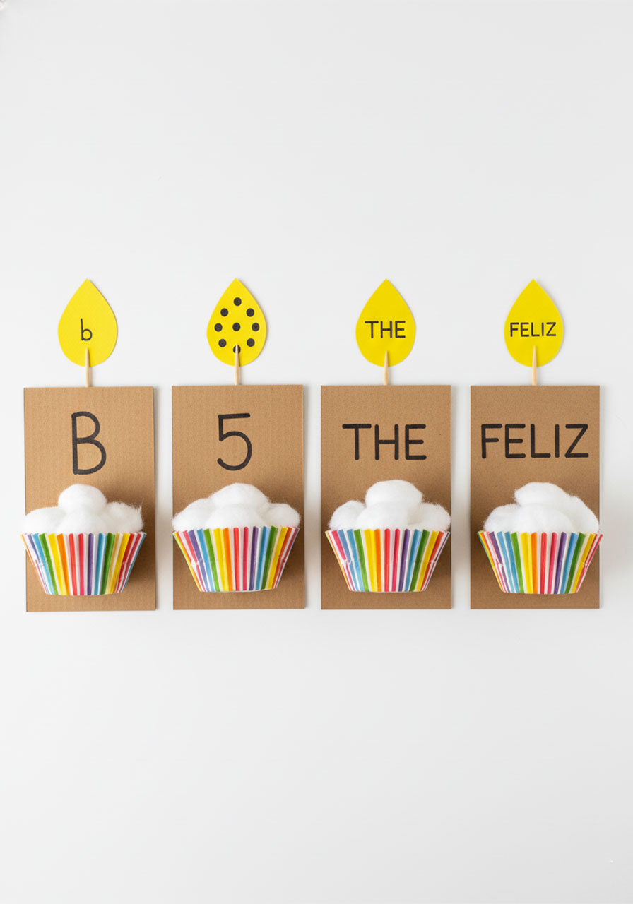DIY Birthday Cupcake Cards Kids Can Make & Play With!