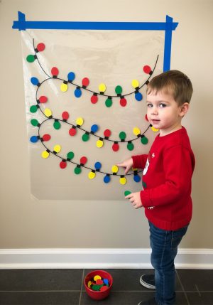 Christmas Lights Sticky Wall Game: Fun Holiday Activity for Kids