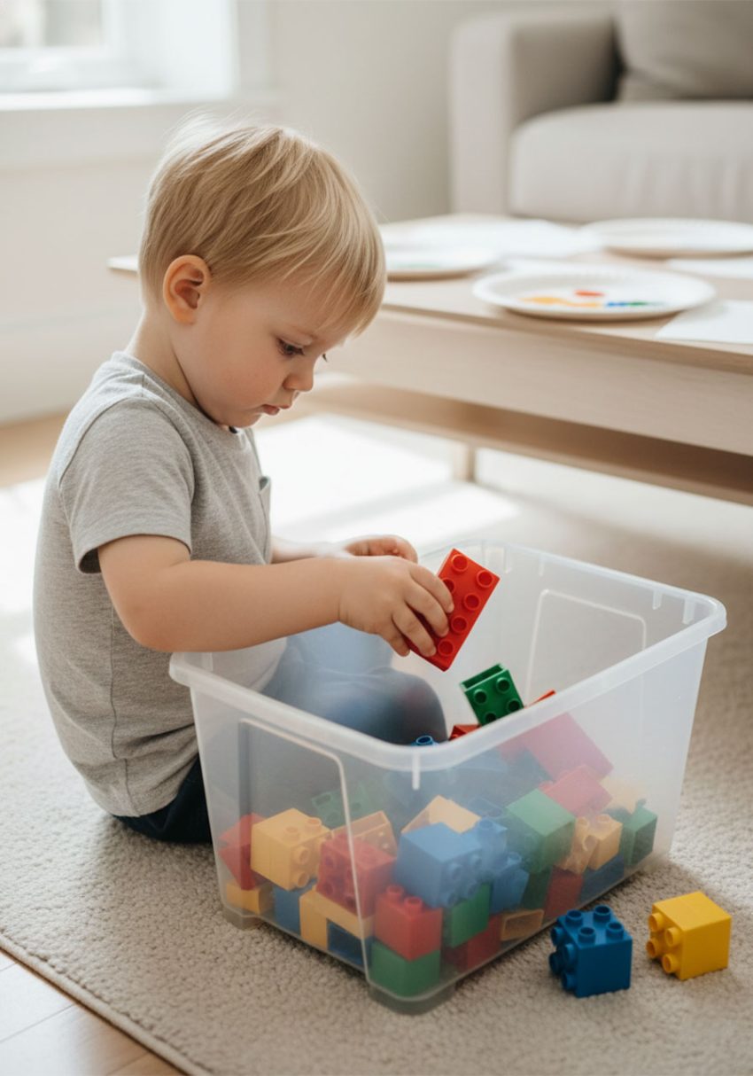 How To Create LEGO Duplo Block Painting With Kids