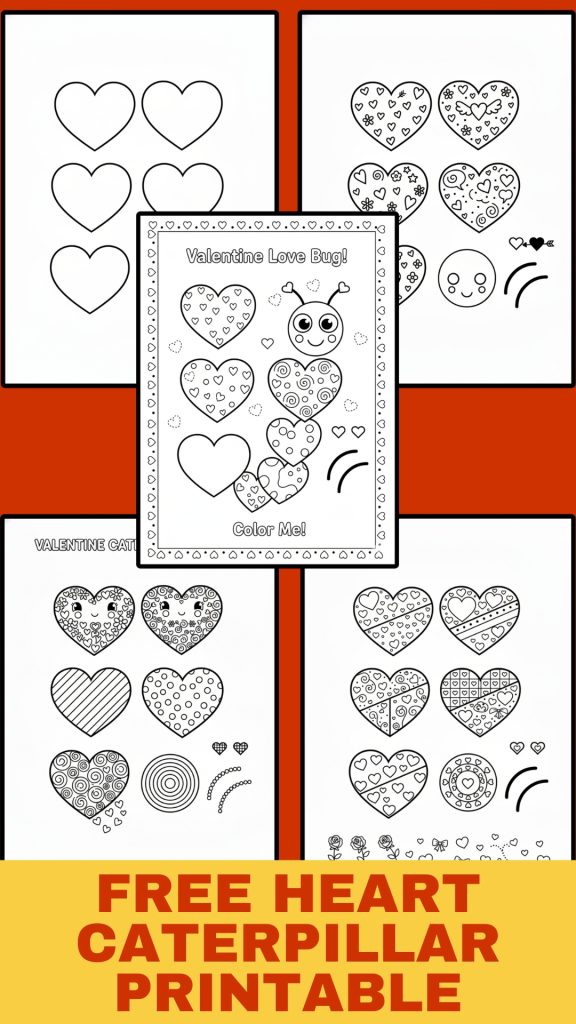 Free Heart Caterpillar Craft for Valentine's Day + Template