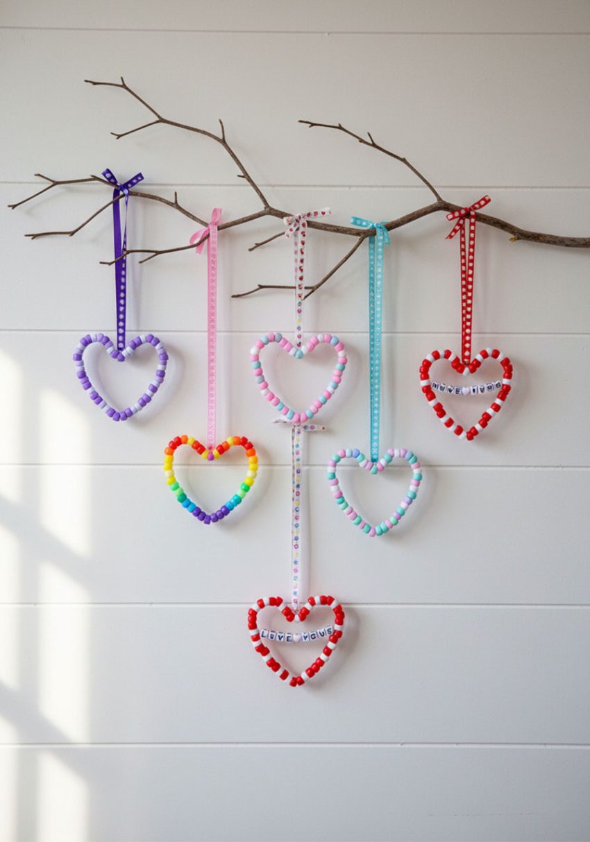 DIY Beaded Hearts: Easy Kids Craft (10 Minutes!)