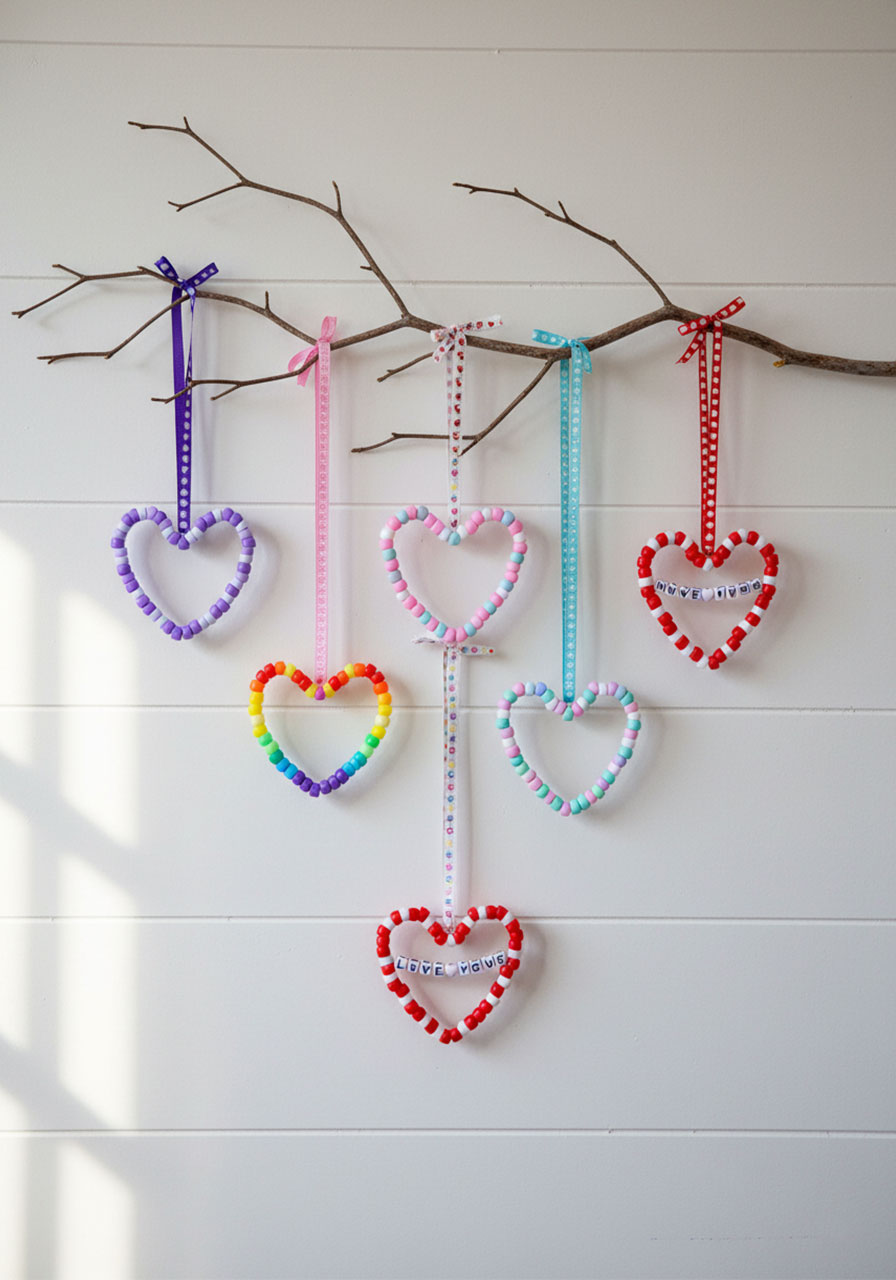 DIY Beaded Hearts: Easy Kids Craft (10 Minutes!)