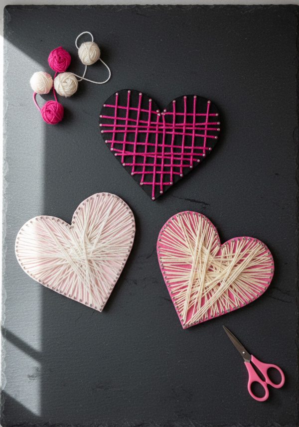 Easy Cardboard Heart String Art (No Tools Needed!)