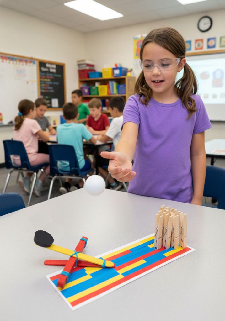 Catapult Bowling STEM Game Challenge for Students