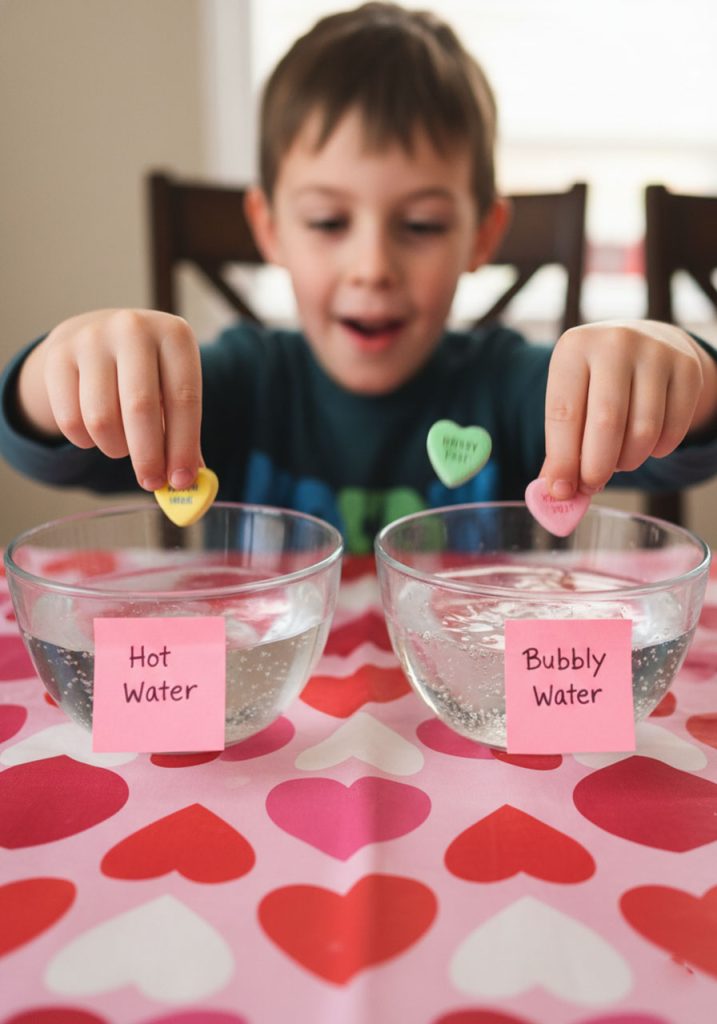 Valentine's Day Conversation Heart STEM Activity for Kids