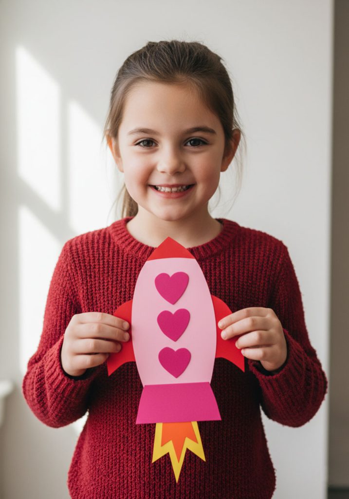Easy Rocket Valentine Craft for Kids [Free Template!]