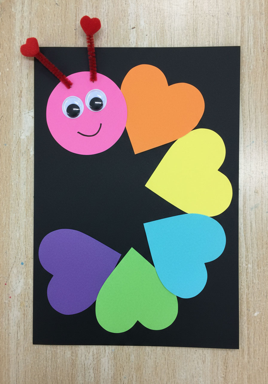 Free Heart Caterpillar Craft for Valentine's Day + Template
