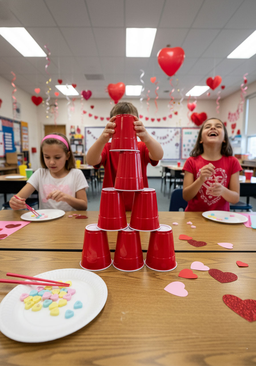 14 Hilarious Minute to Win It Valentine's Day Classroom Games