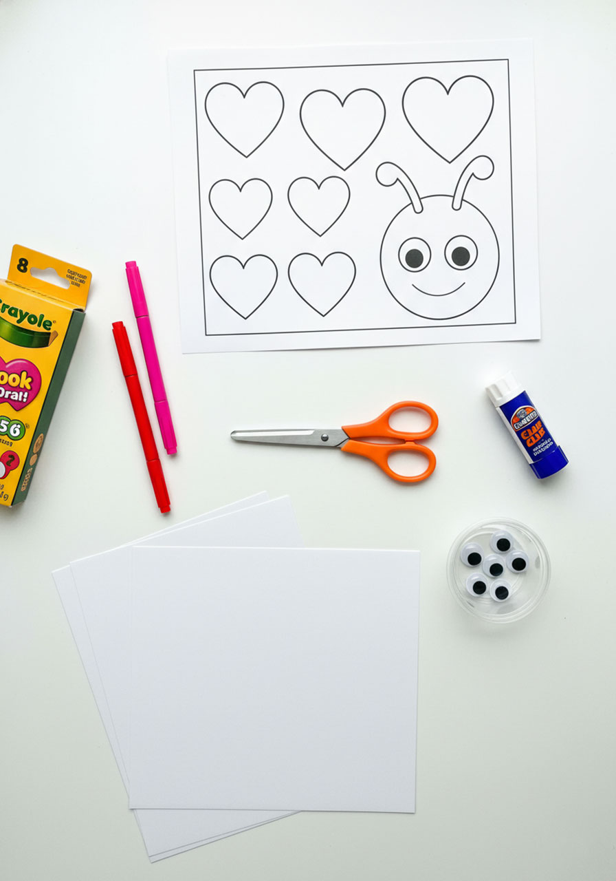 Free Heart Caterpillar Craft for Valentine's Day + Template