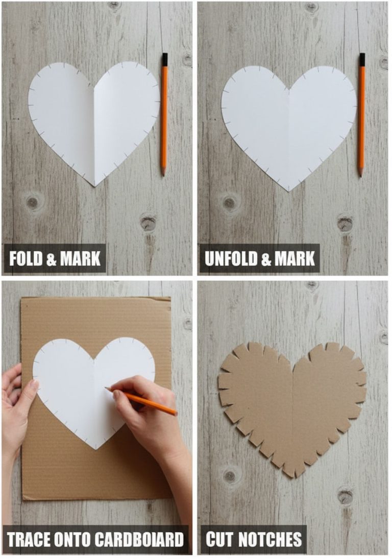 Easy Cardboard Heart String Art (No Tools Needed!)