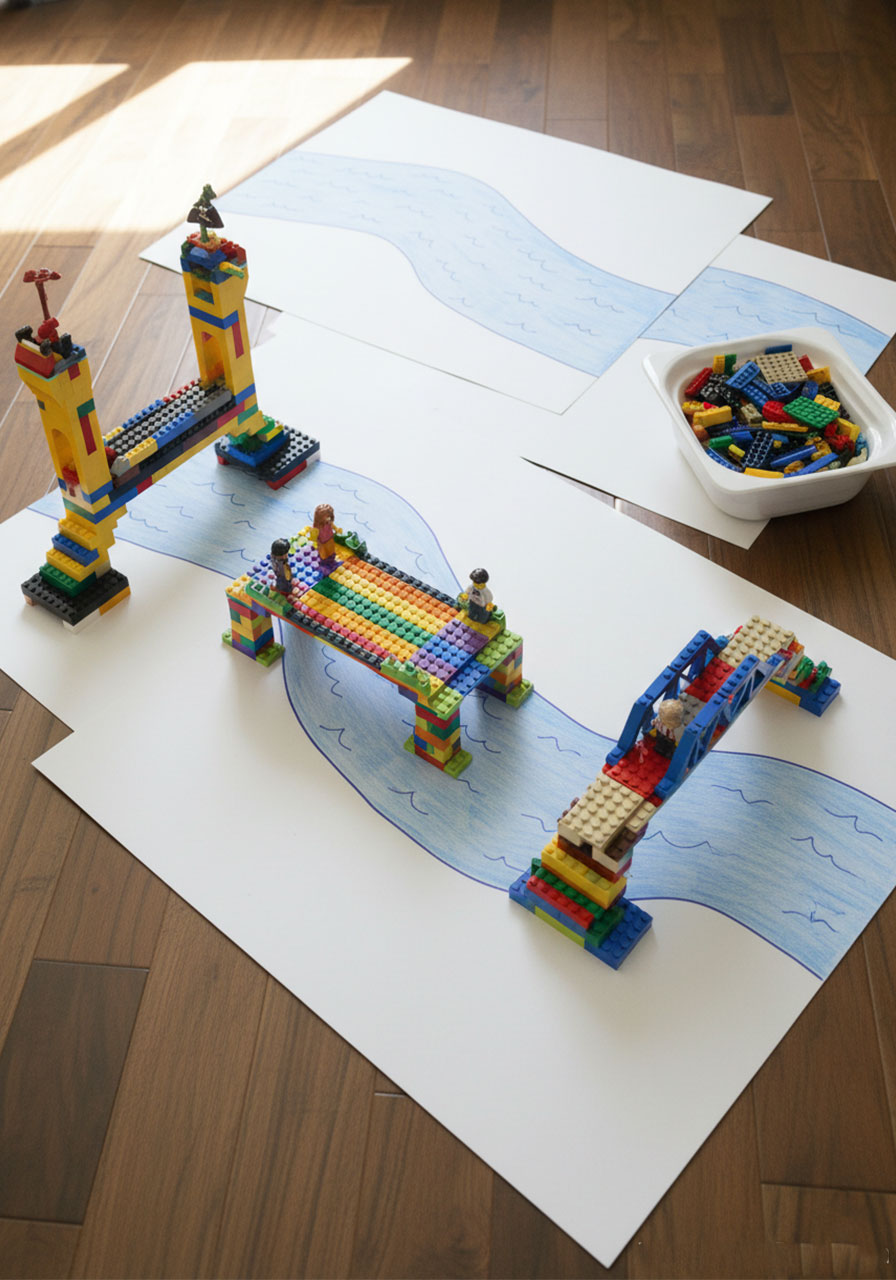 LEGO Bridge Building Challenge: Fun STEM Party Game