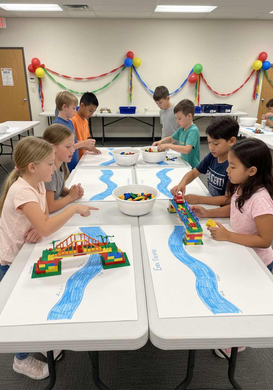 LEGO Bridge Building Challenge: Fun STEM Party Game