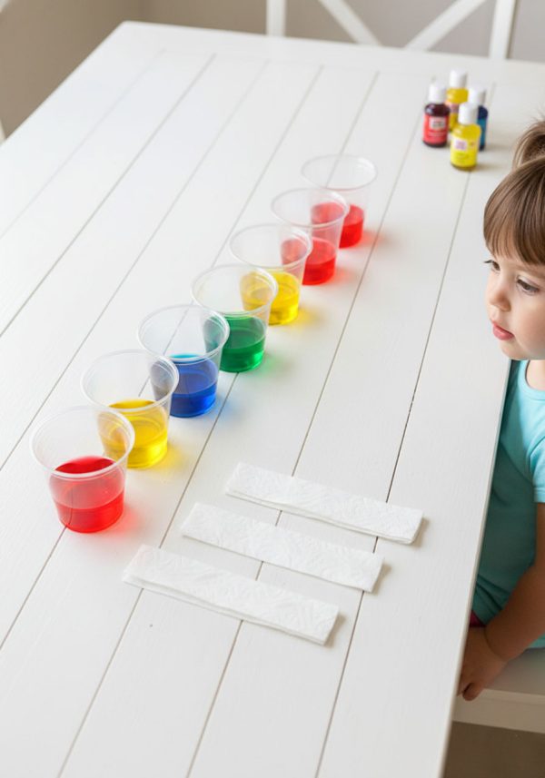 Rainbow Walking Water Experiment for Kids [Easy + Magical!]