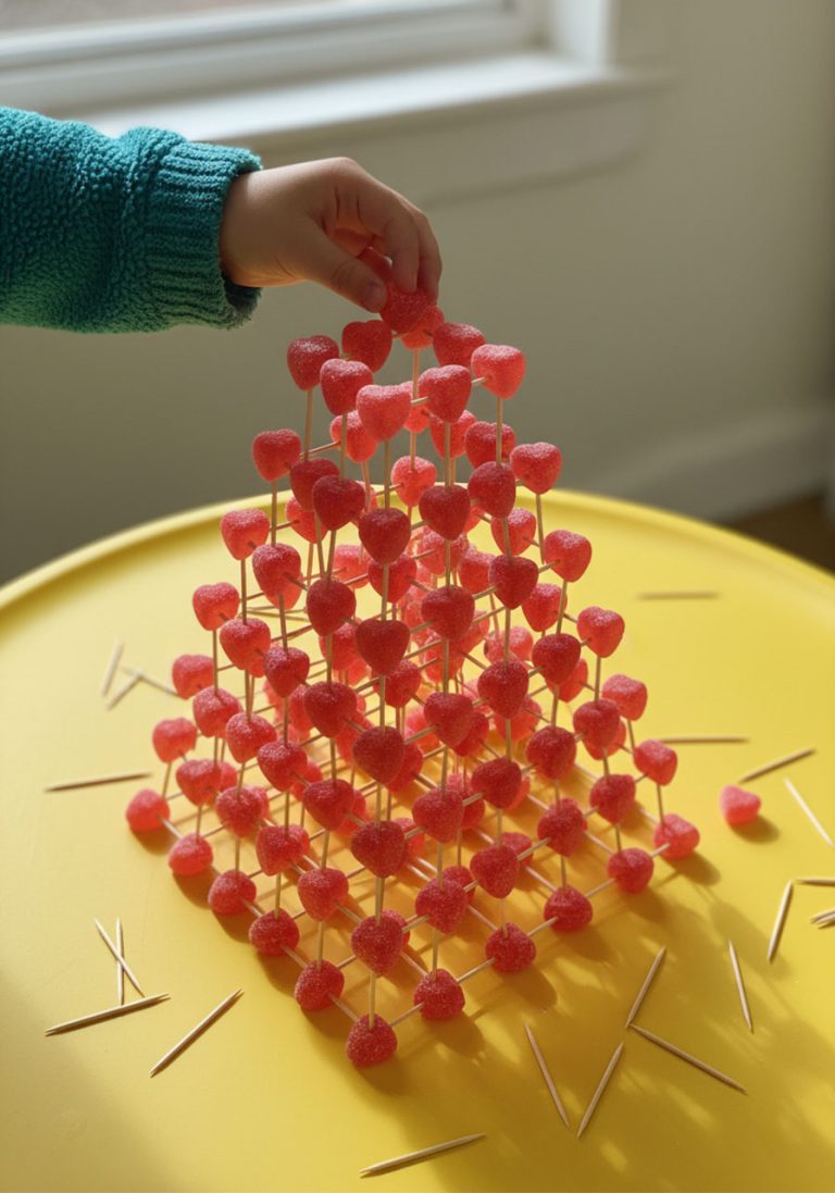 Valentine's Day STEM Challenge: Gummy Heart Tower Game