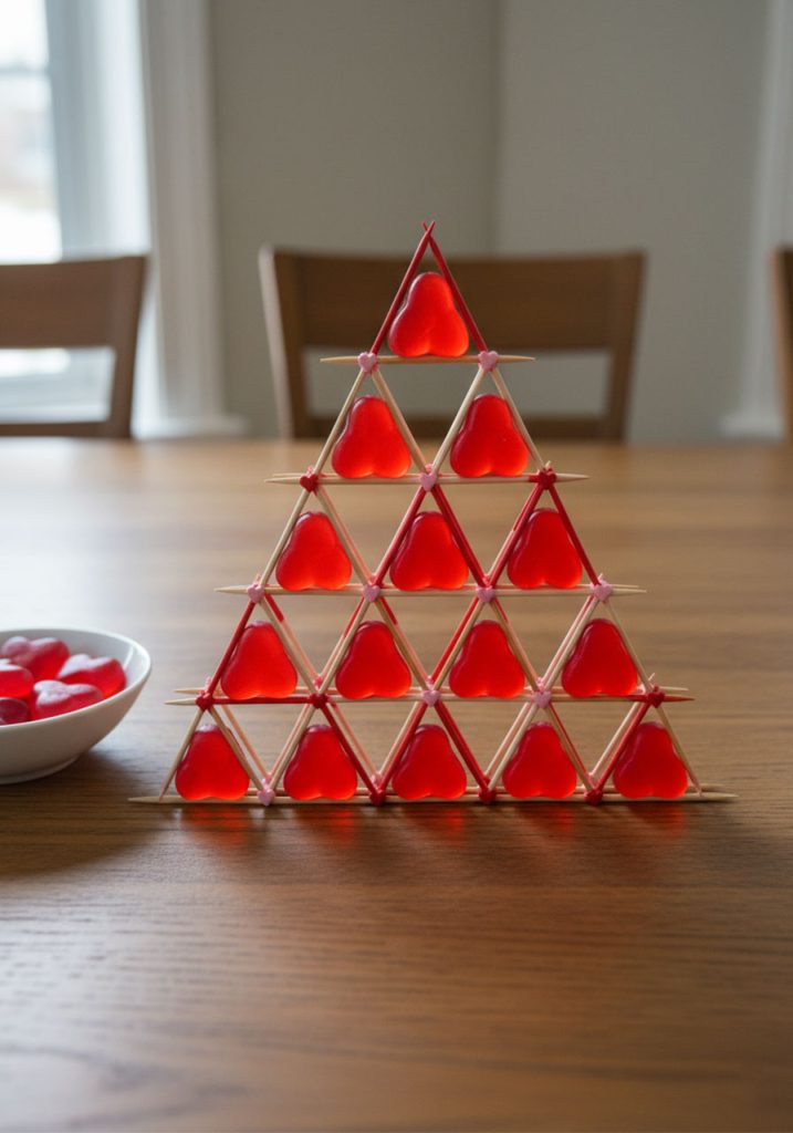 Valentine's Day STEM Challenge: Gummy Heart Tower Game