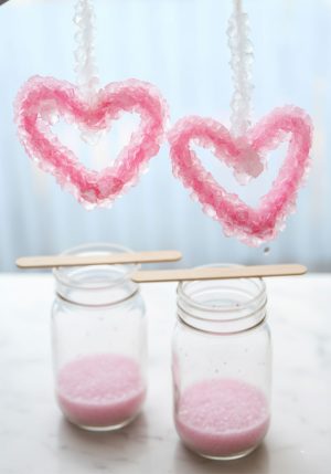 Grow Sparkly Valentine Crystal Hearts Overnight (Easy!)