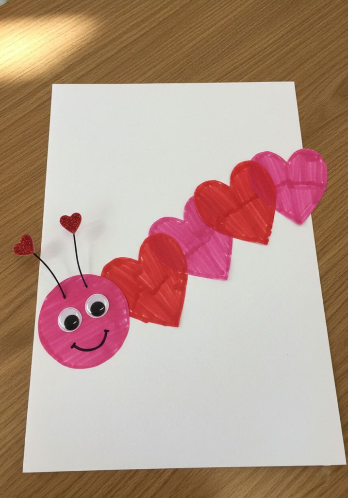 Free Heart Caterpillar Craft for Valentine's Day + Template