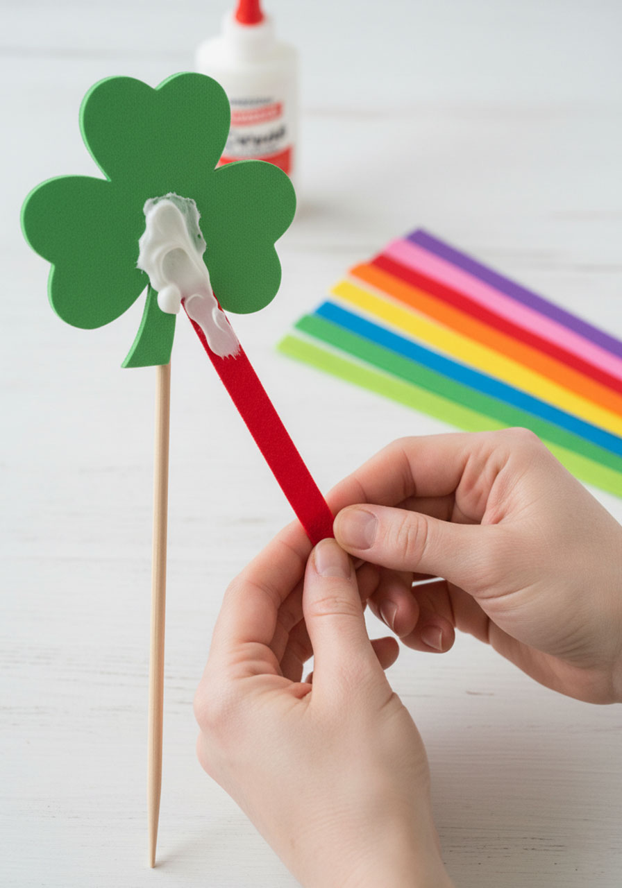 Shamrock Wand St. Patrick's Day Craft Kids Will Love