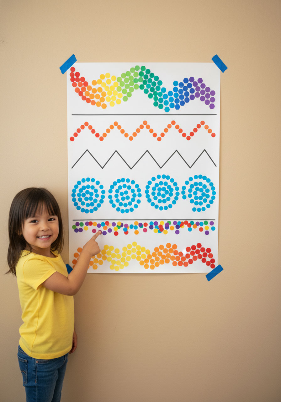 Sticker Lines: Easy Fine Motor Activity Kids Love (2 Min Setup)