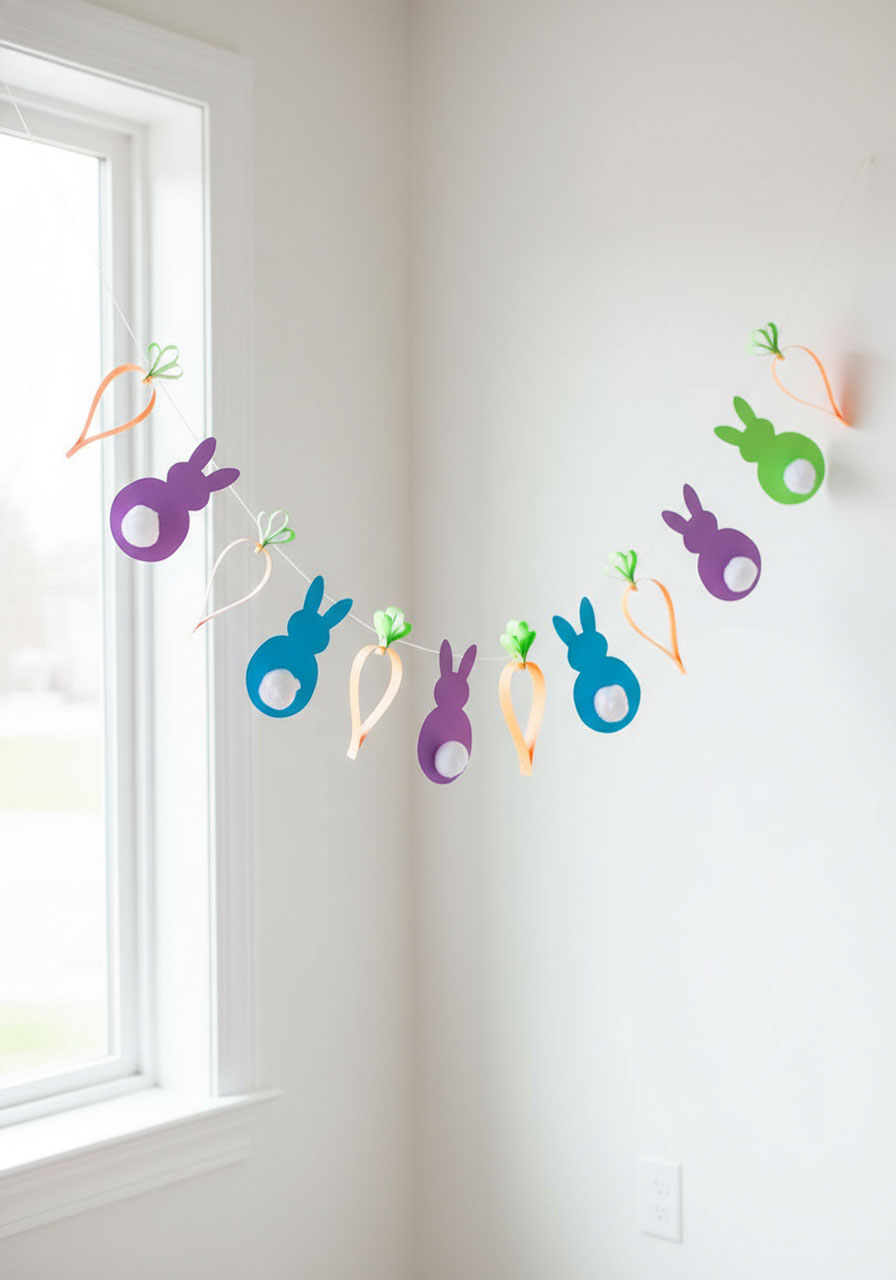 Papercraft Easter Banner: DIY Bunnies & Carrots!