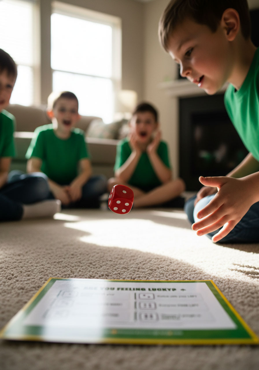 Free Printable Lucky Dice Game for St. Patrick's Day Fun