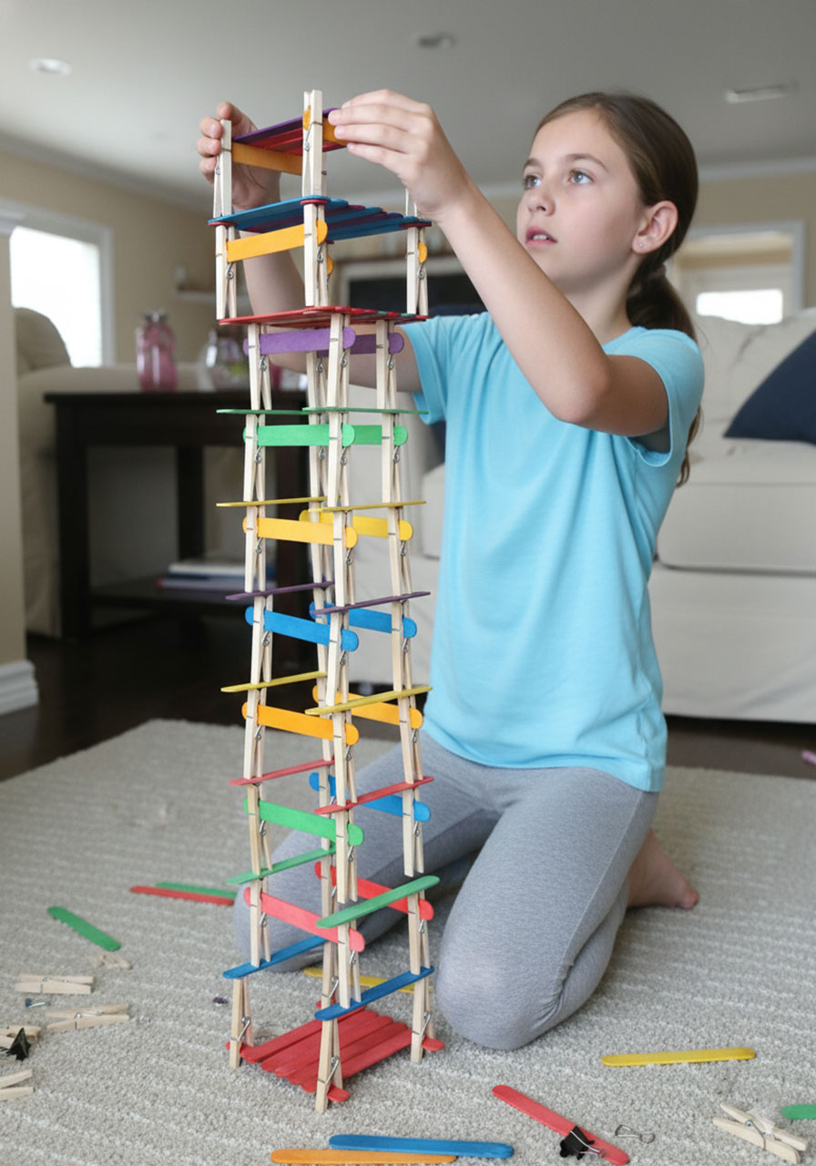 6 Epic Engineering Challenges with Clothespins & Craft Sticks