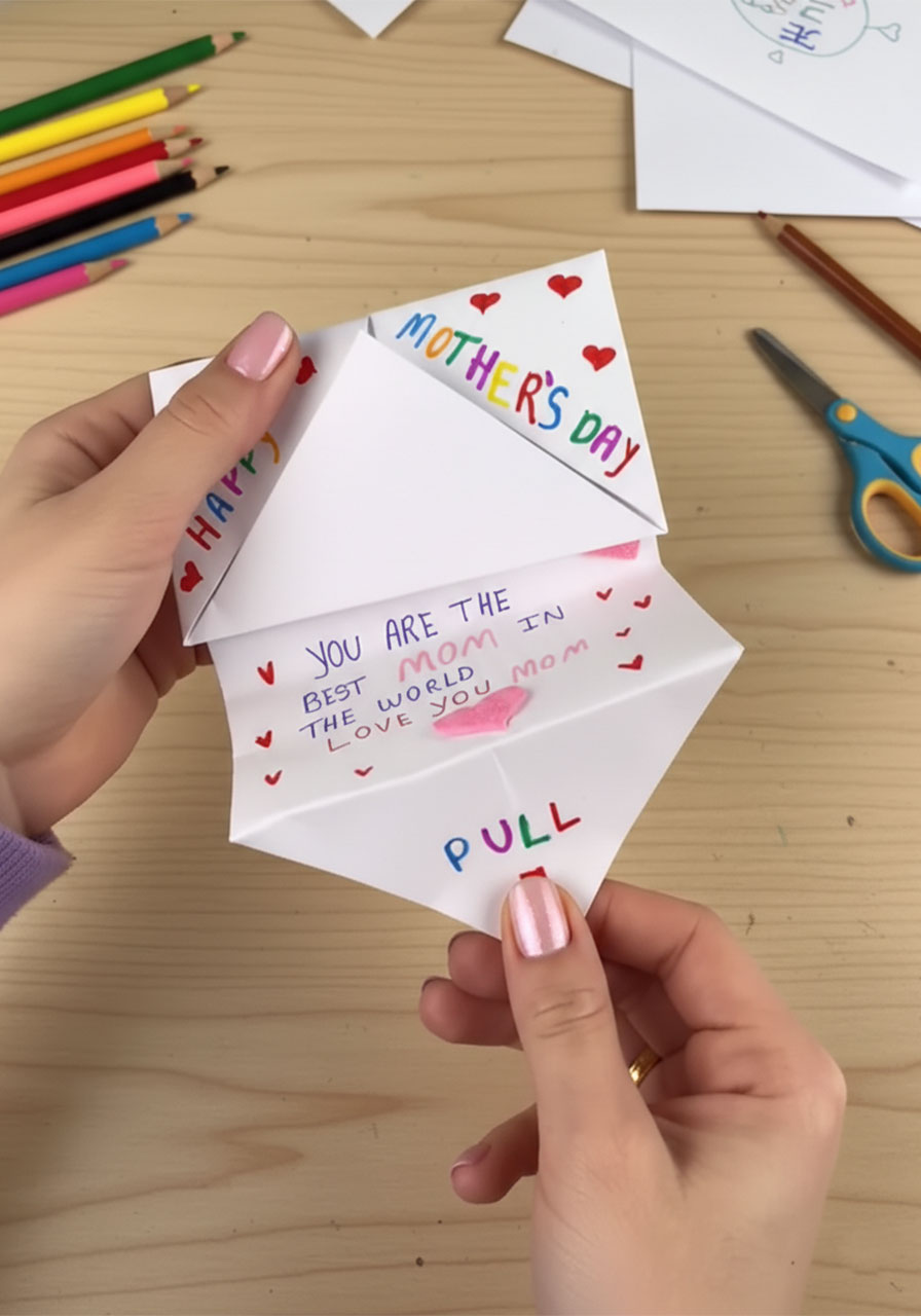 DIY Pull-Tab Mother's Day Card Kids Can Make in 30 Min