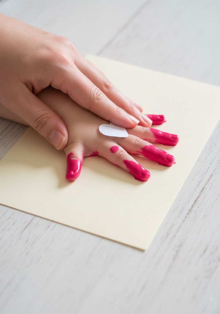 Sweetest Mother's Day Card Idea: Baby Handprint with a Heart