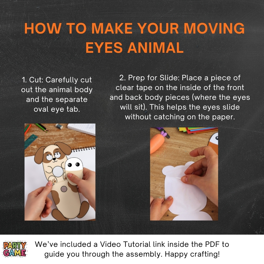 15 Moving Eyes Animals: DIY Interactive Paper Craft for Kids