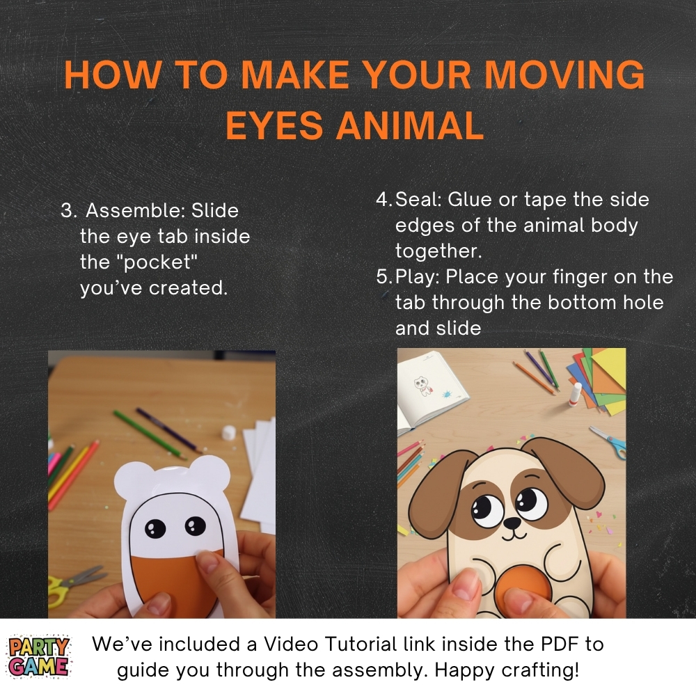 15 Moving Eyes Animals: DIY Interactive Paper Craft for Kids