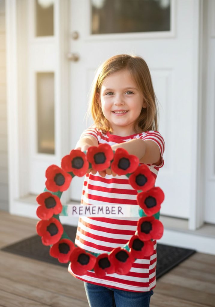 Egg Carton Memorial Day Wreath Craft Kids Can Make