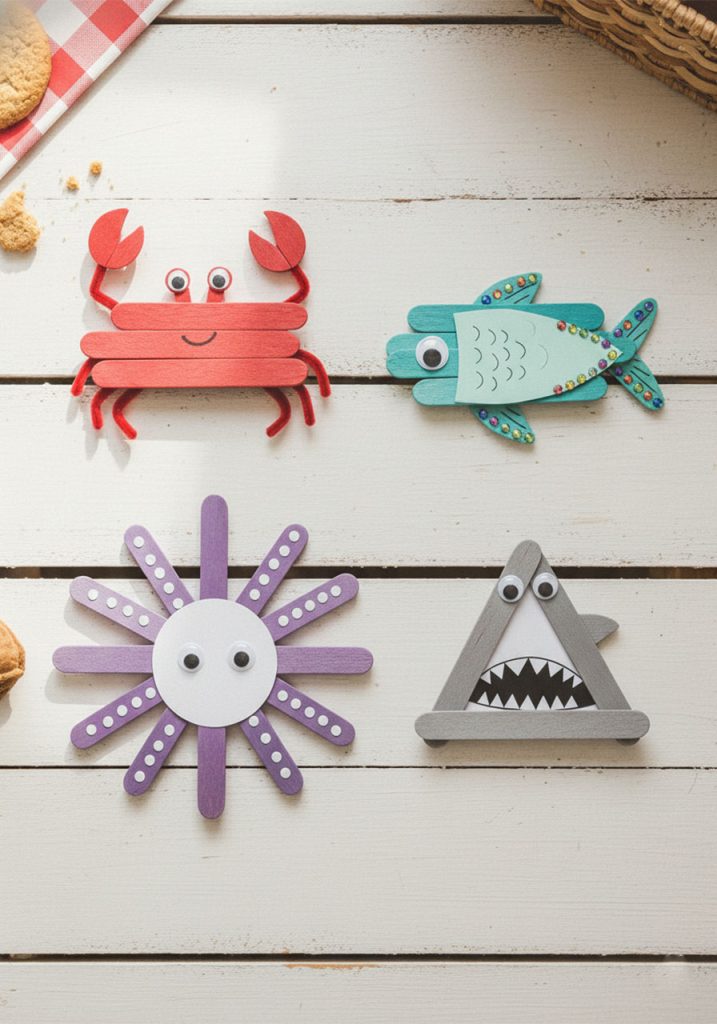 Ocean Friends Craft Sticks Kids Will Beg to Make