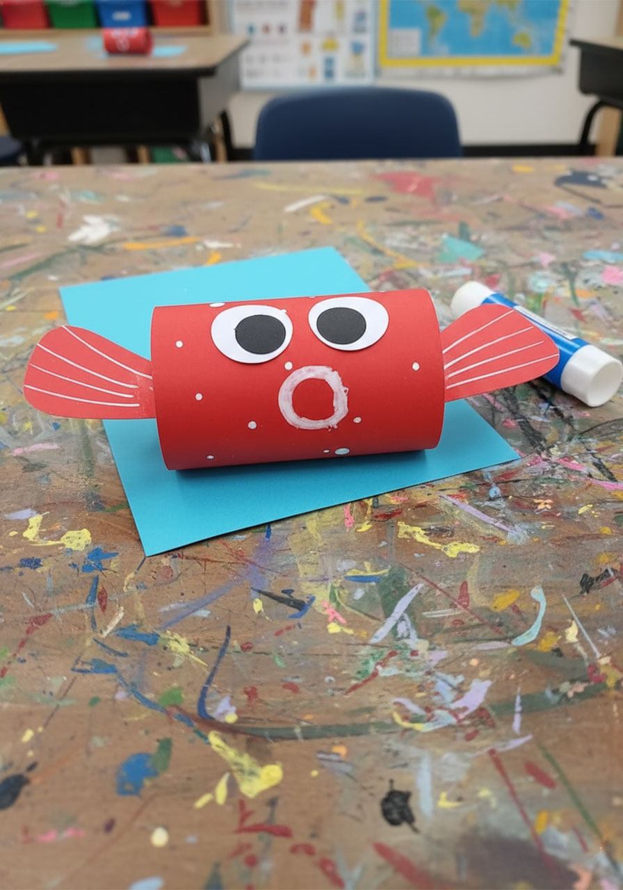 Paper Loop Pufferfish Craft: Easy 3D Summer Activity