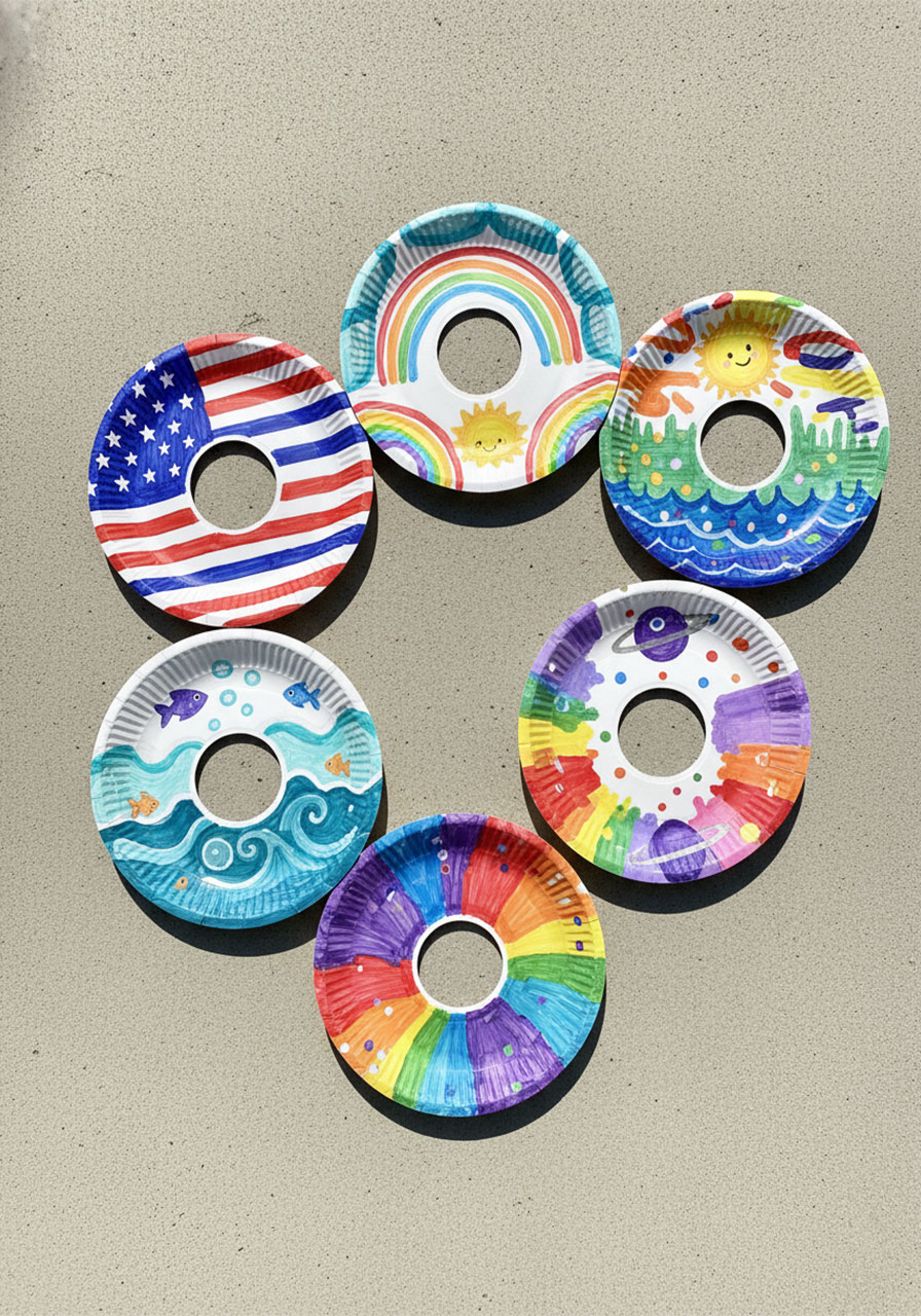 Paper Plate Frisbees Kids Will Love to Make & Throw