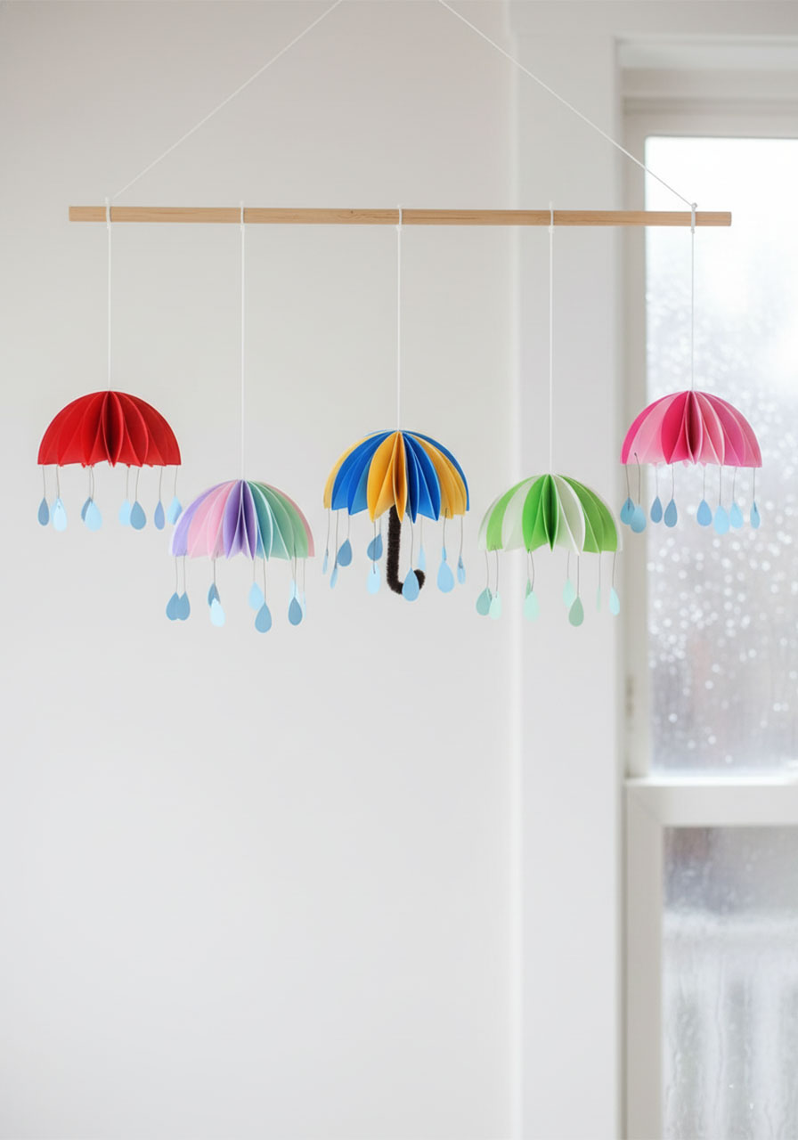 How to Make Paper Umbrellas (Easy Kids Craft!)