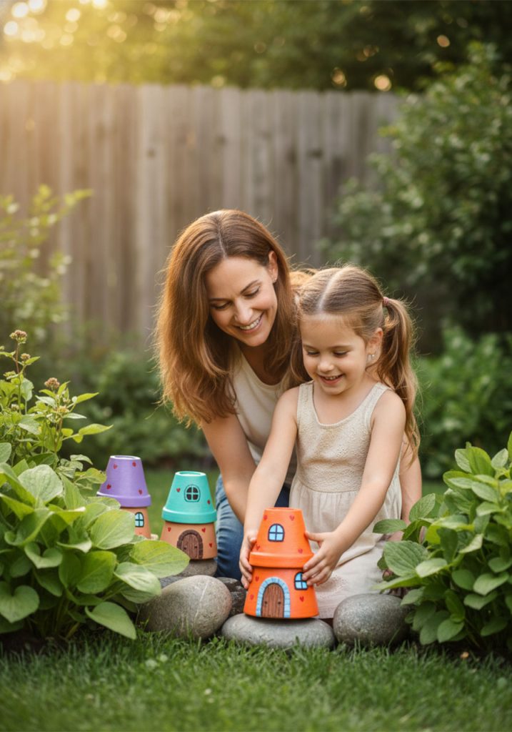 Easy Painted Fairy Houses for the Garden Kids Will Love