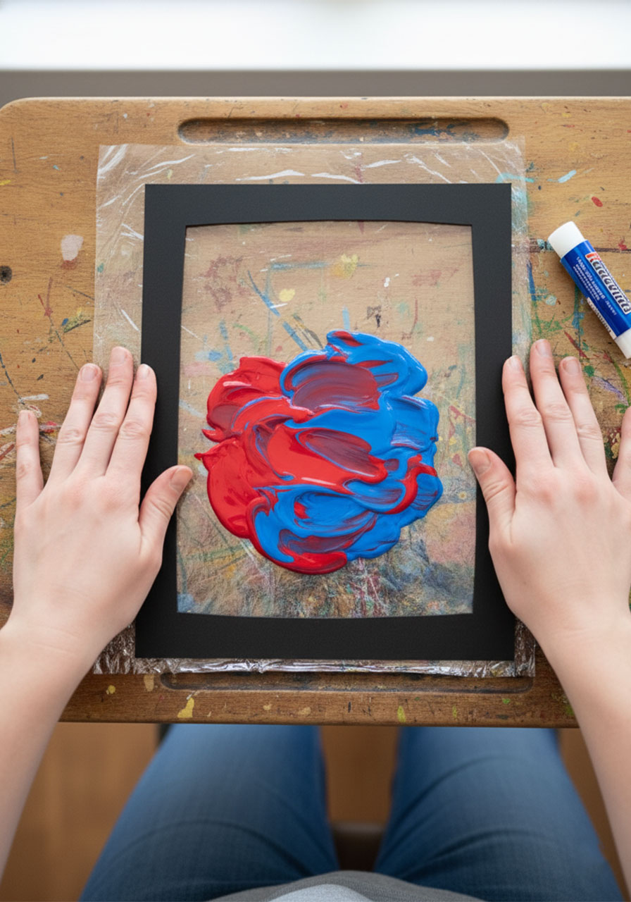 Patriotic Smush Paint "Stained Glass" Craft for Kids