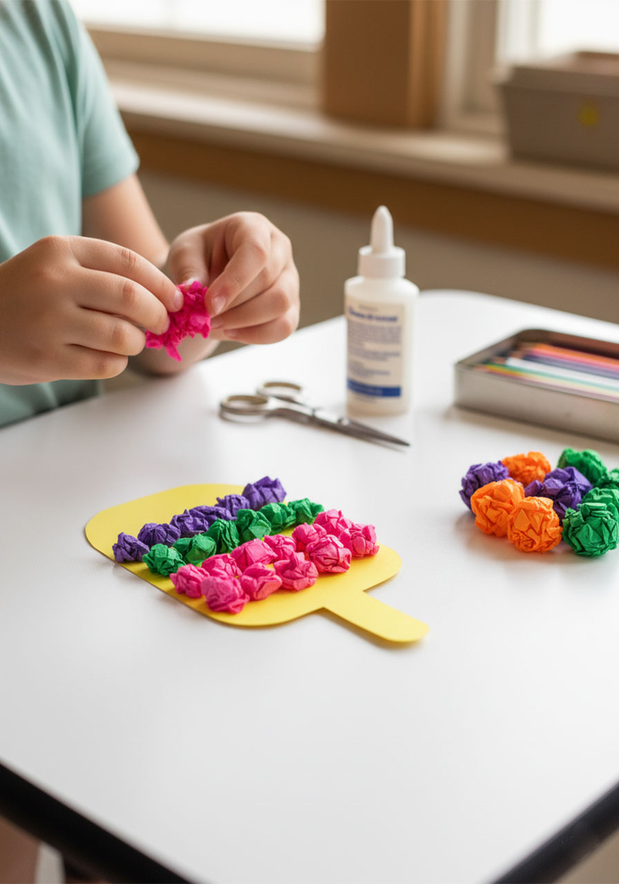 Summer Popsicle Tissue Paper Craft for Kids (So Easy!)