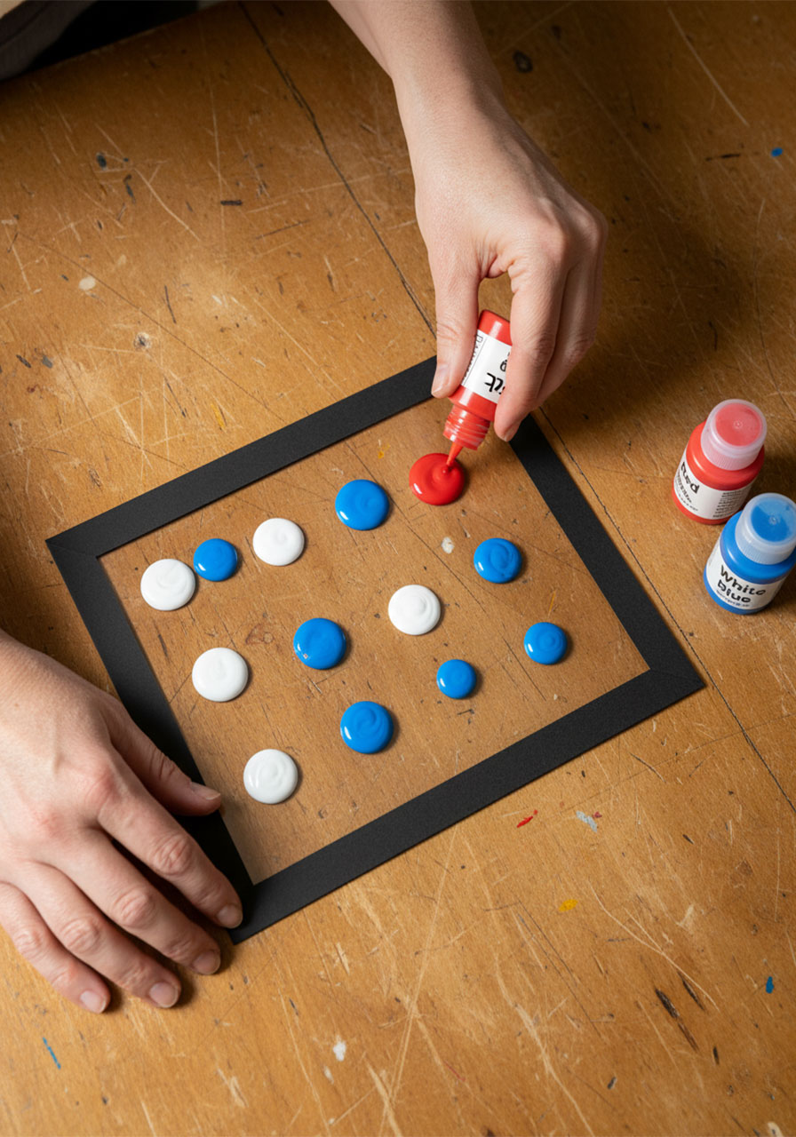 Patriotic Smush Paint "Stained Glass" Craft for Kids