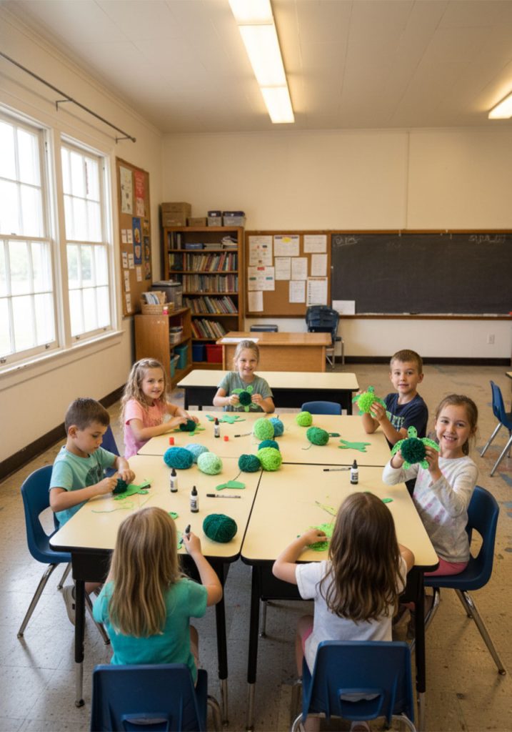 Yarn Turtle Craft with Printable Template – Easy Kids Craft