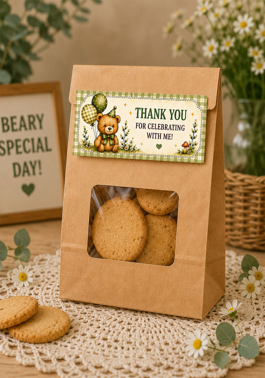 Woodland Teddy Bear Birthday Party Printables - 10-Piece Bundle