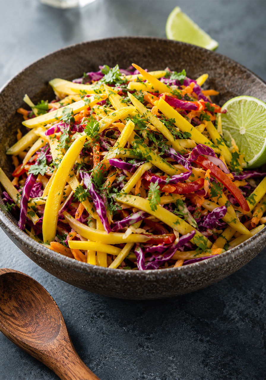 Delicious Mango Slaw: Easy 15-Min Vegetarian Dinner