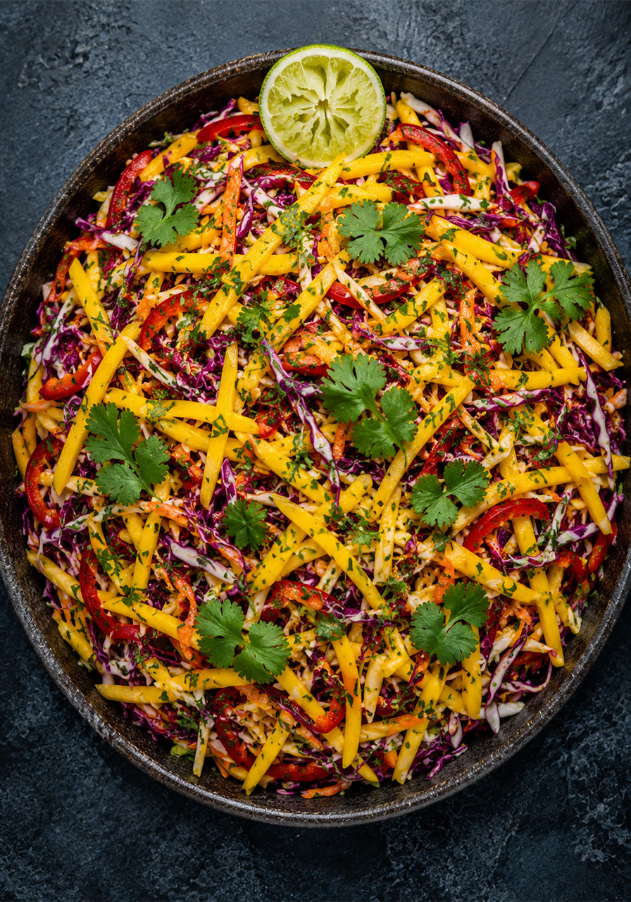 Delicious Mango Slaw: Easy 15-Min Vegetarian Dinner