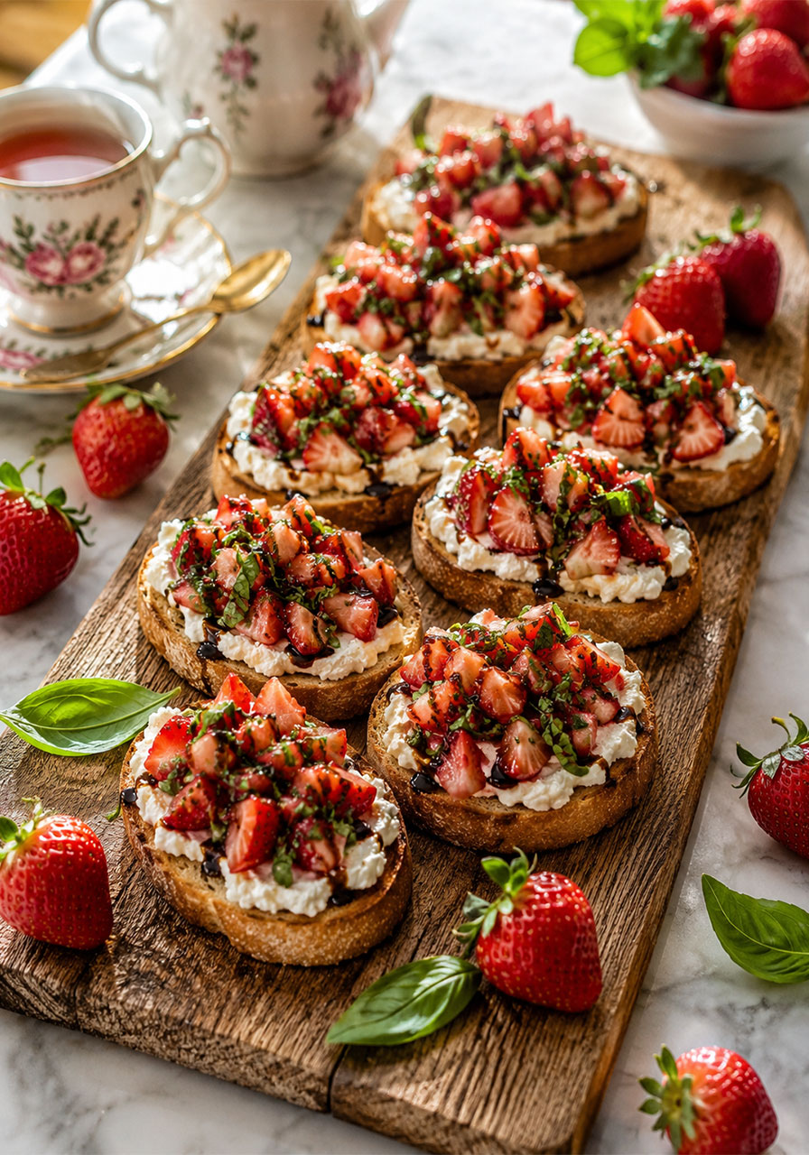 Strawberry Ricotta Bruschetta – Easy 18-Min Party Appetizer